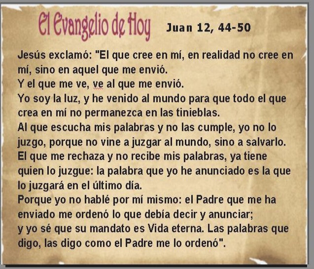 Juan 12: 44-50 Evangelio del día « VitaNoble Powerpoints